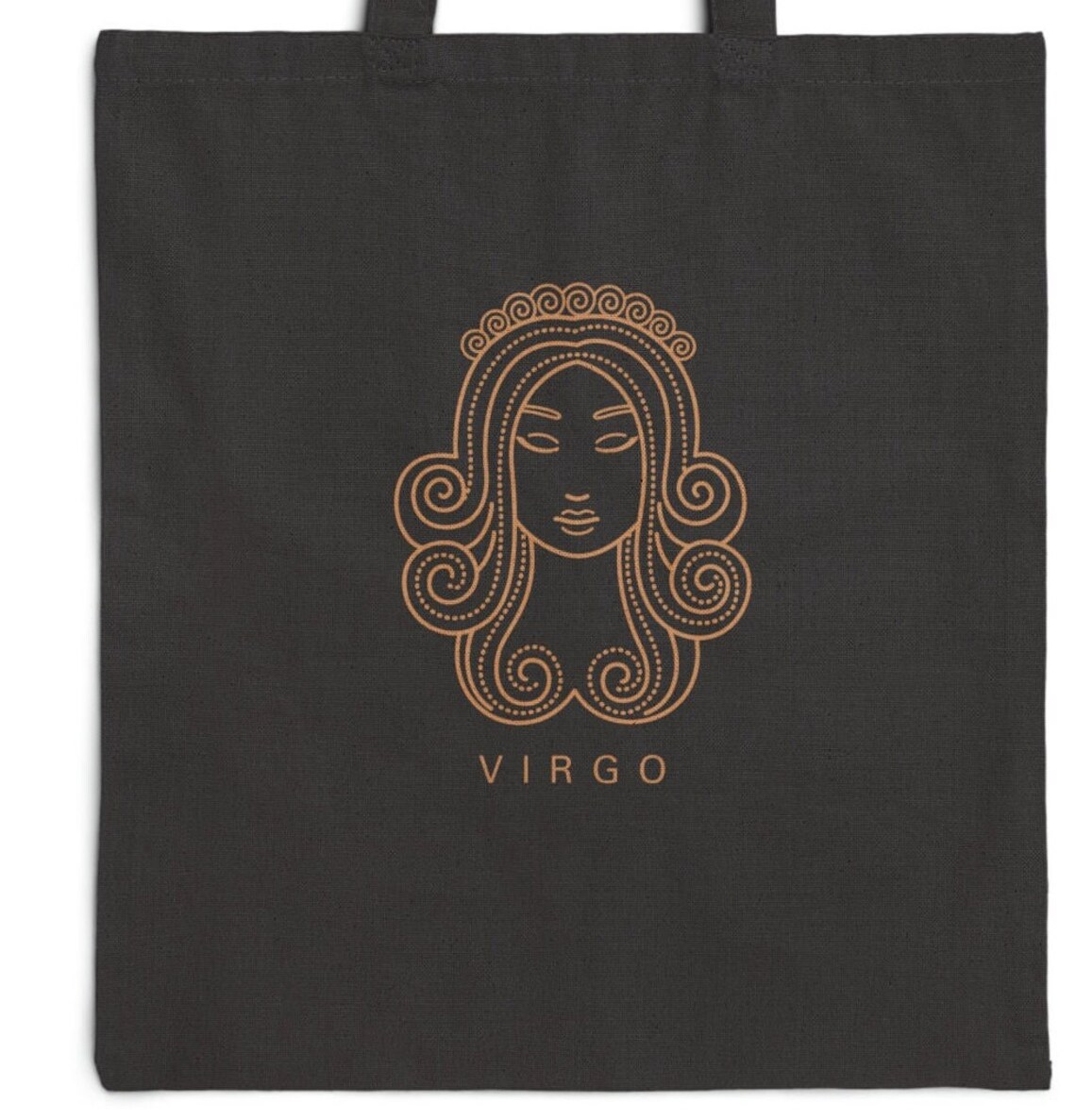 Virgo Tote Bag, Astrological Black Canvas Tote Bag, Zodiac Tote Bag ...