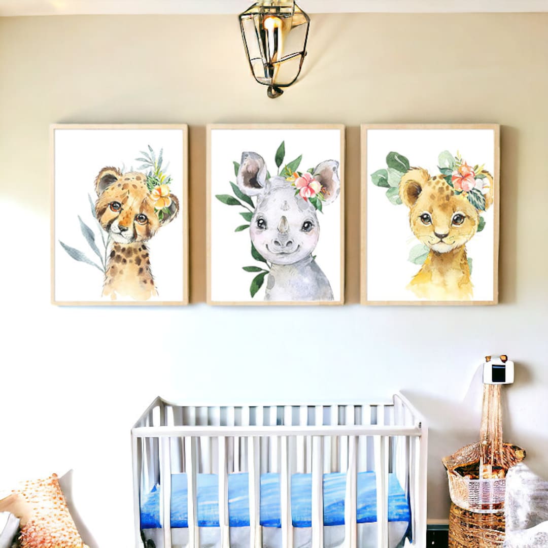 Nursery Canvas Wall Decor Cute Animal Canvas Paintings Canvas Paintings ...