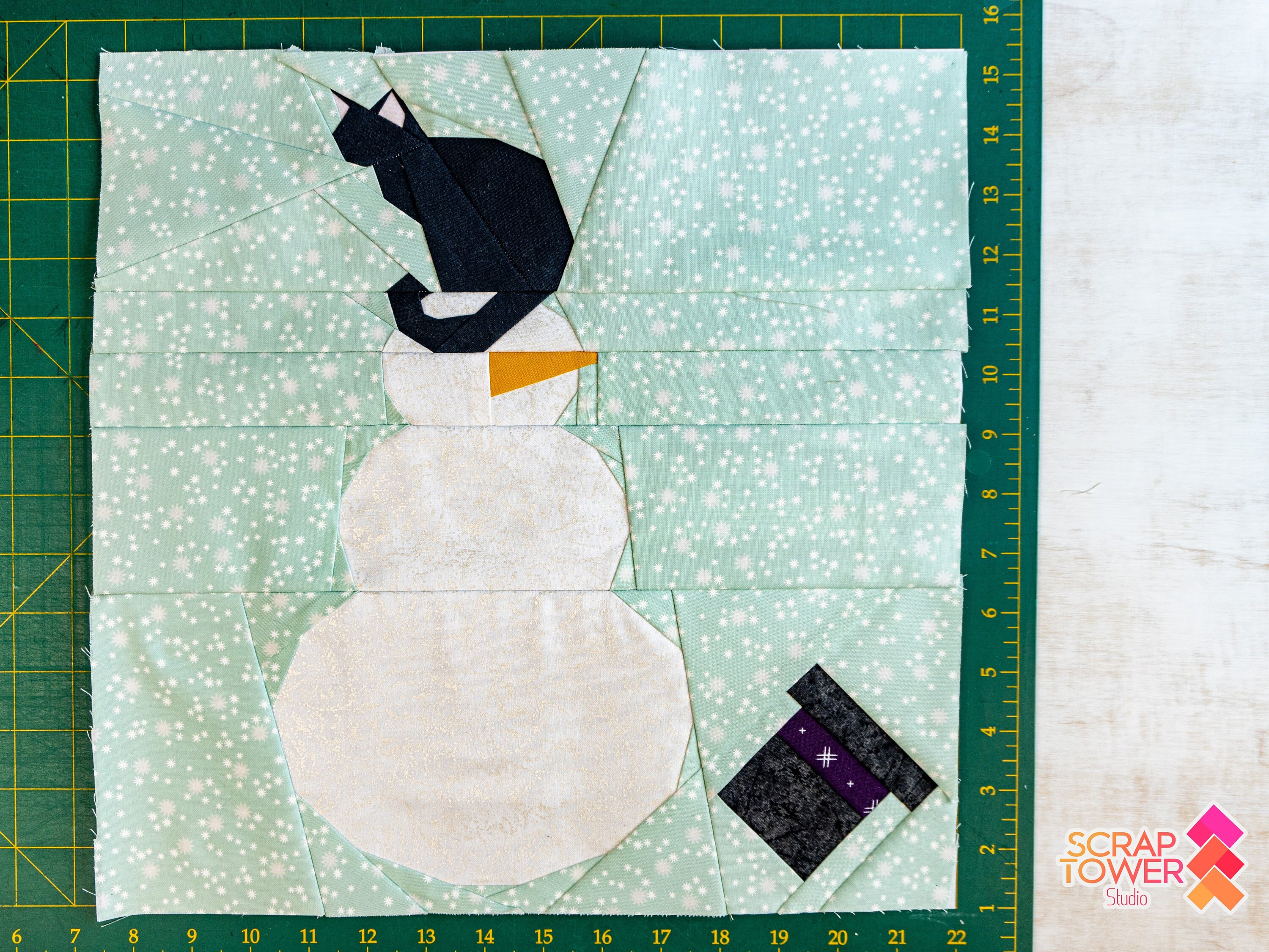 Kitty Knock Your Hat off Quilt Block Pattern 14x14" Foundation Paper ...