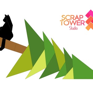 Tree Toppler Kitty Quilt Block Pattern 10x20" - Foundation Paper Piece ...