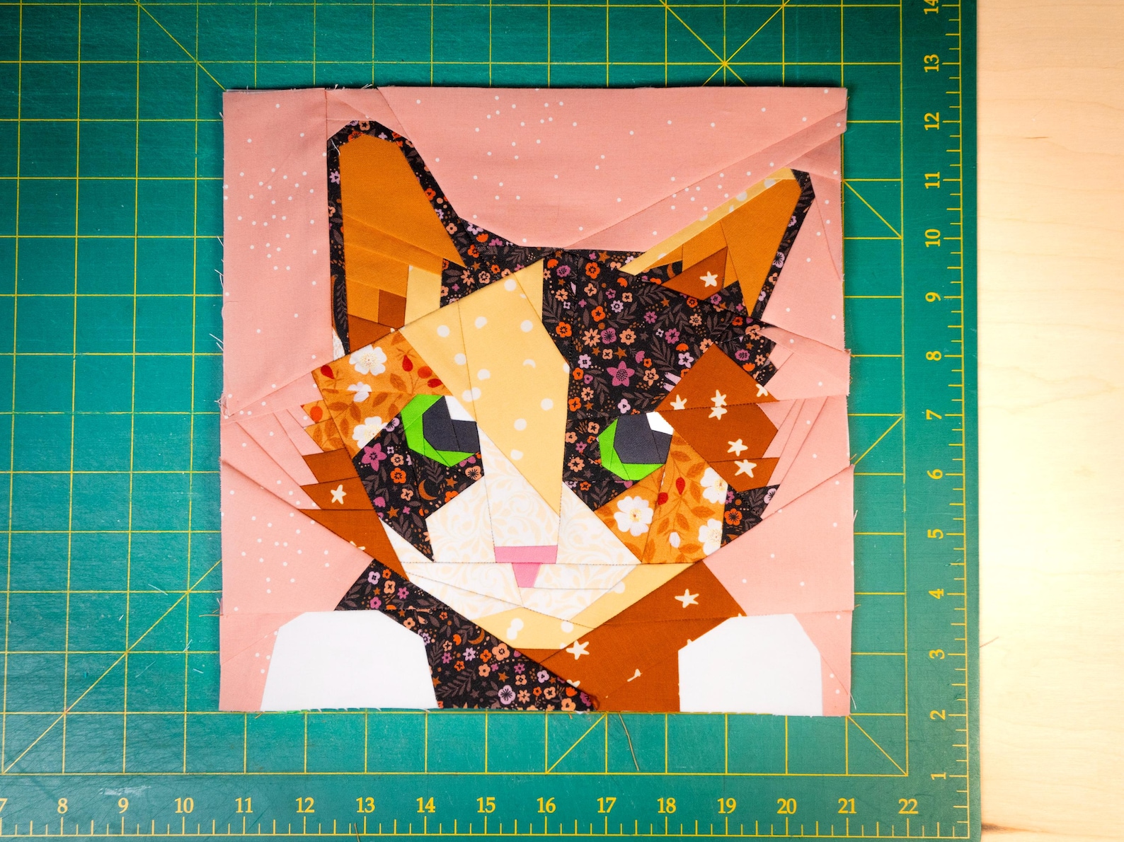 Calico Close up Quilt Block Pattern 10x10" Foundation Paper Piece FPP ...