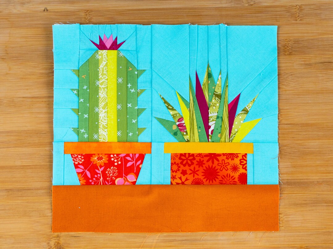 Little Spiky Plant Quilt Block Pattern Foundation Paper Piece FPP ...
