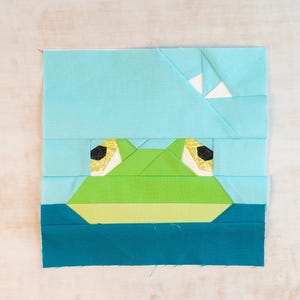 Frog Pond Quilt Block Patterns Two 8x8" Squares, Foundation Paper Piece ...