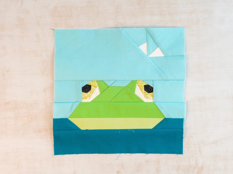 Frog Pond Quilt Block Patterns Two 8x8 Squares, Foundation Paper Piece ...