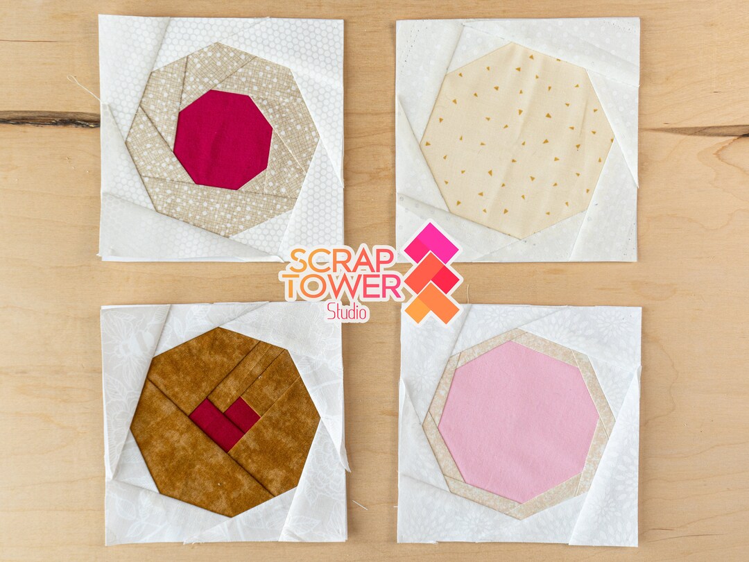 Butter Cookies Quilt Block Patterns 5x5" Foundation Paper Piece FPP ...