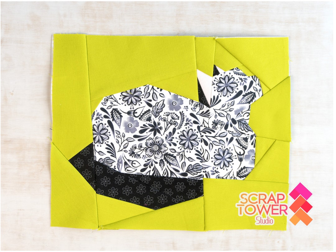 Kitty Loaf Quilt Block Pattern 10x8" Foundation Paper Piece FPP ...