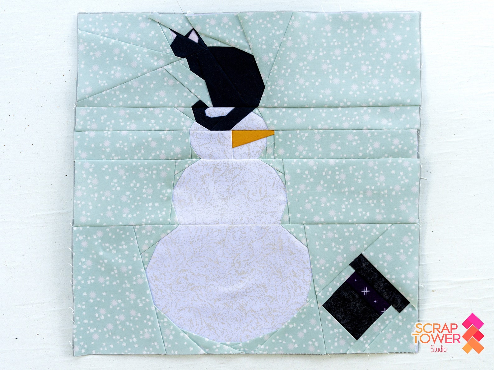Kitty Knock Your Hat off Quilt Block Pattern 14x14" Foundation Paper ...