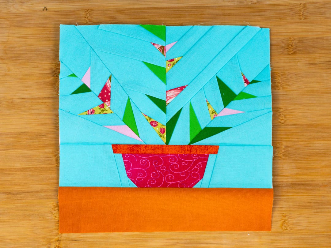 Little Vine Plant Quilt Block Pattern Foundation Paper Piece FPP House ...