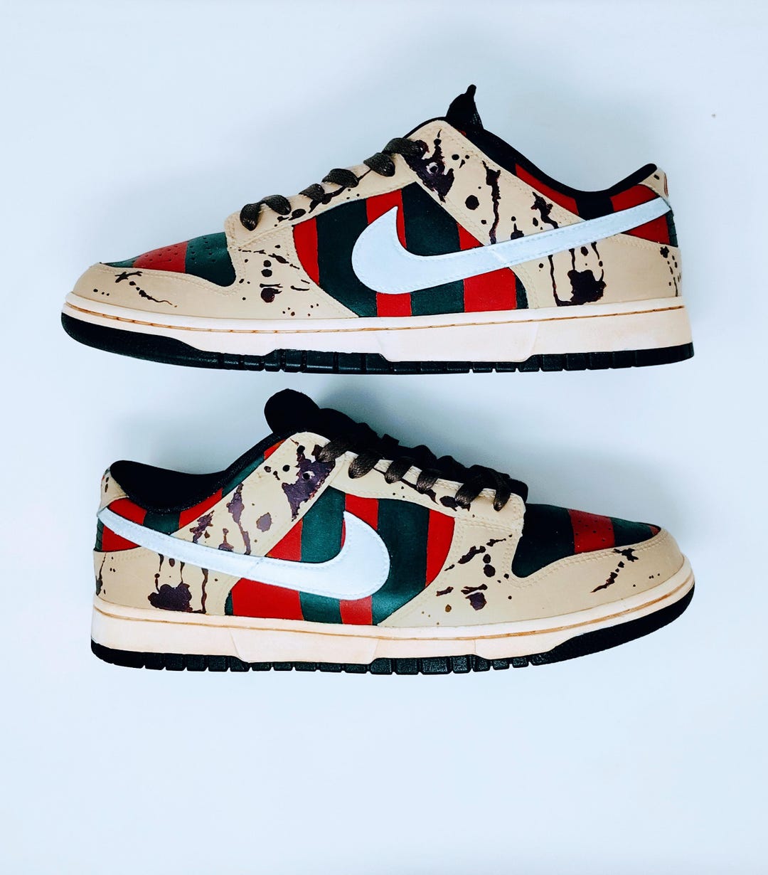 Freddy Krueger Custom Nike Dunks Shoes, Made to Order, Handmade Gift ...