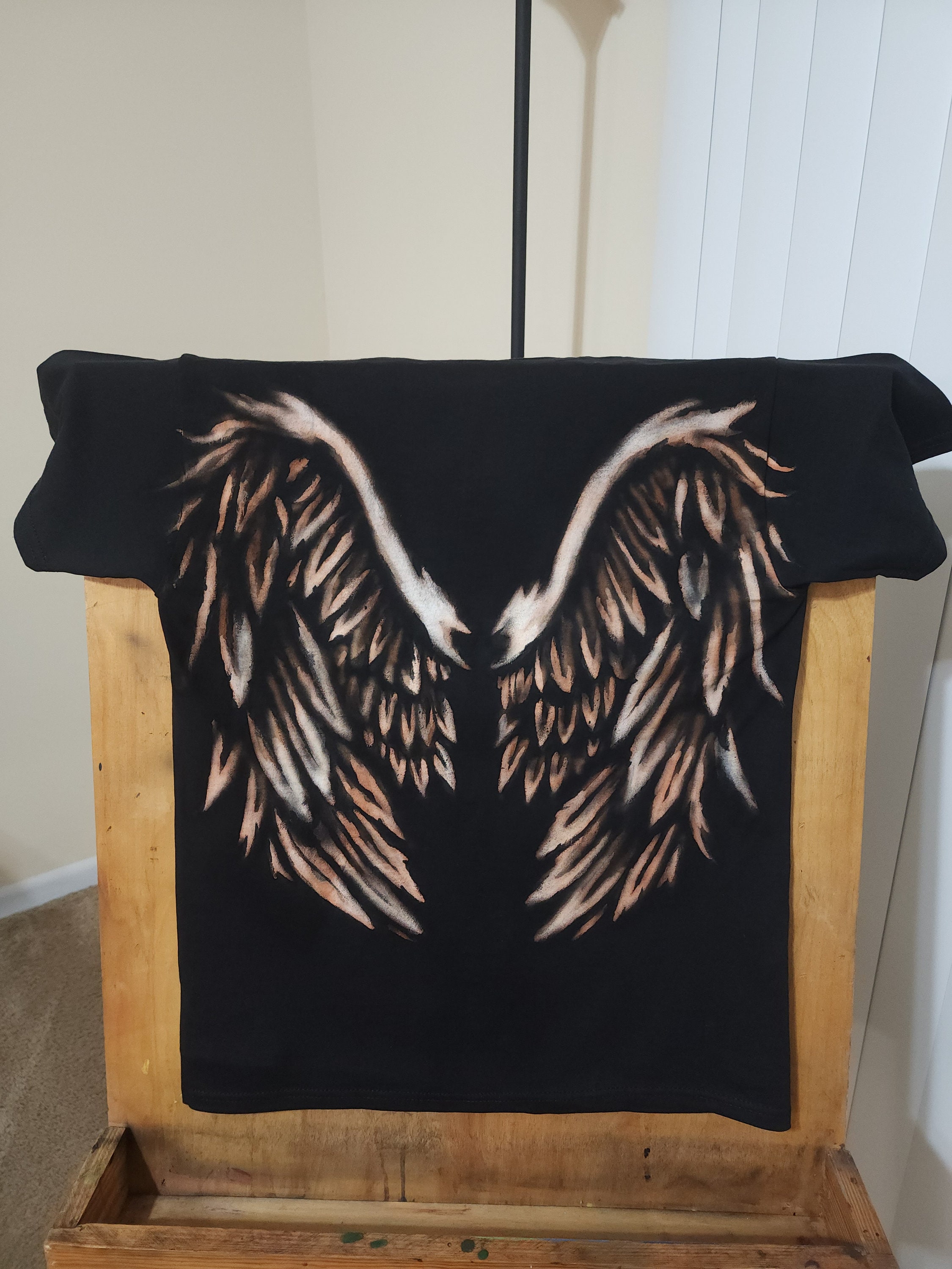 Custom Bleach Painted Angel Wings T-shirt, Made to Order, Handmade Gift ...