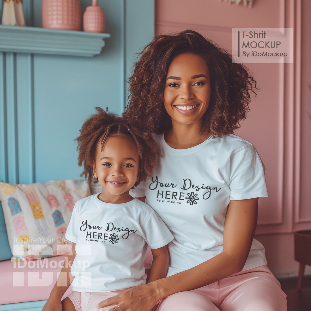 Mommy and Me Mockup, Family Tshirt Mockup, White Shirt Mom Kids Family ...