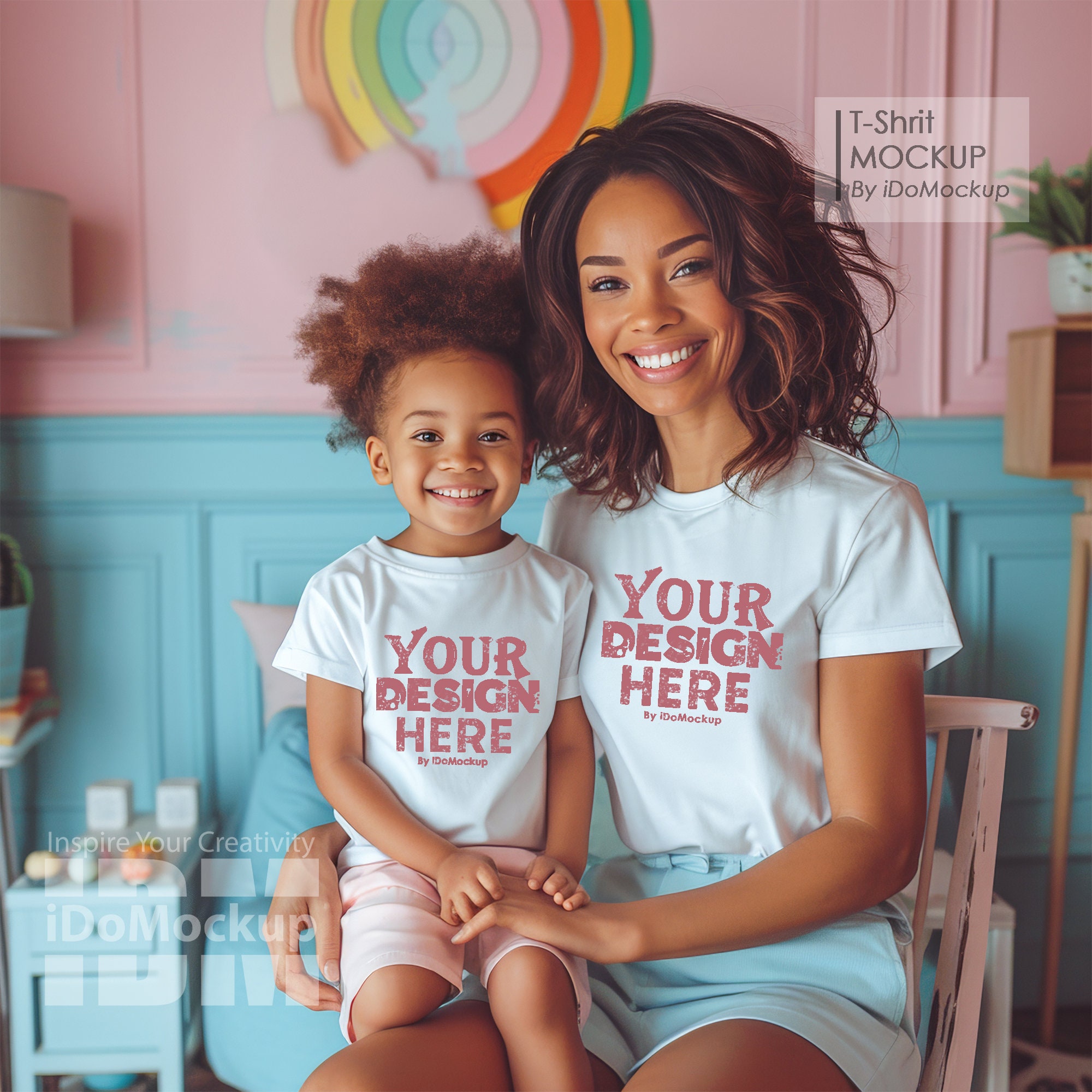 Mommy and Me Mockup, Family Tshirt Mockup, White Shirt Mom Kids Family ...