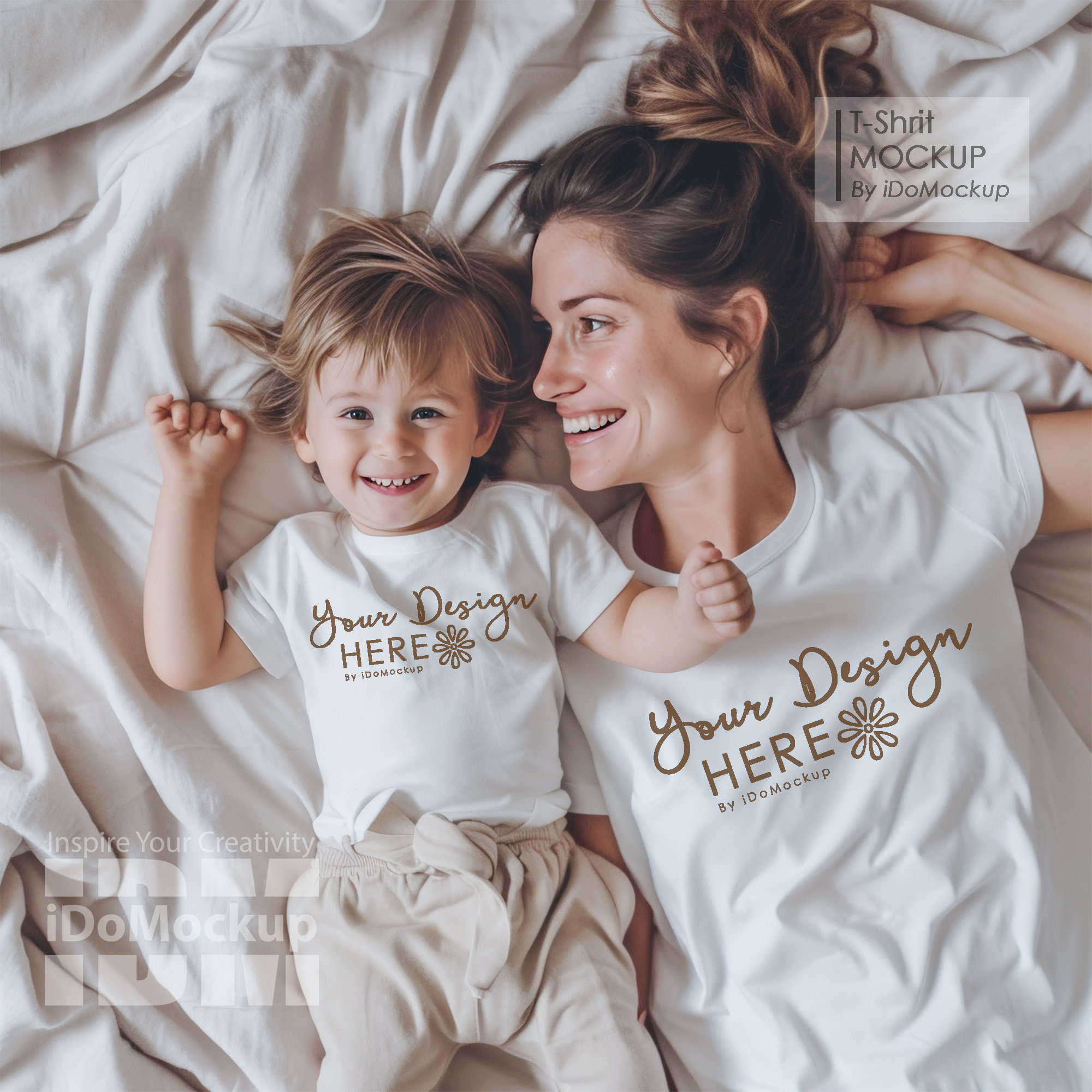 Mommy and Me Mockup, Family Tshirt Mockup, White Shirt Mom Kids Family ...