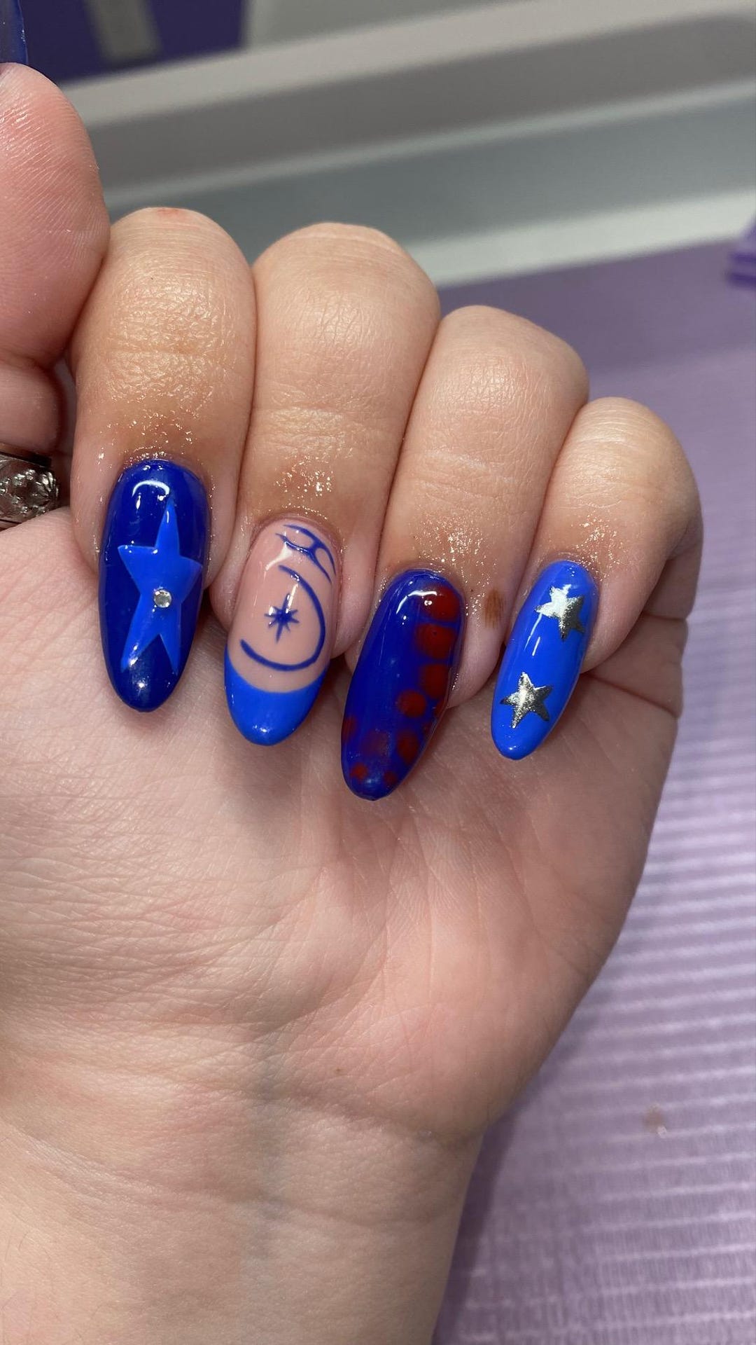 Ilomilo Billie Eilish Acrylic Press on Nails (blue) - Etsy