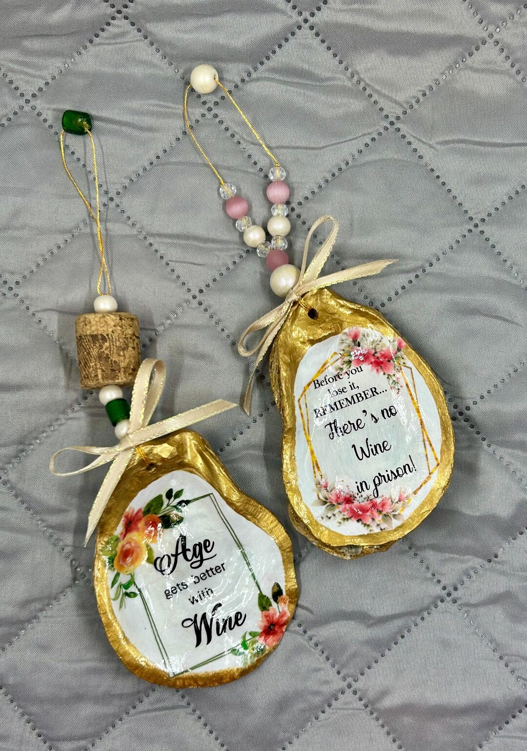 Funny Drink Sayings Oyster Shell Ornament or Wine Tag - Etsy