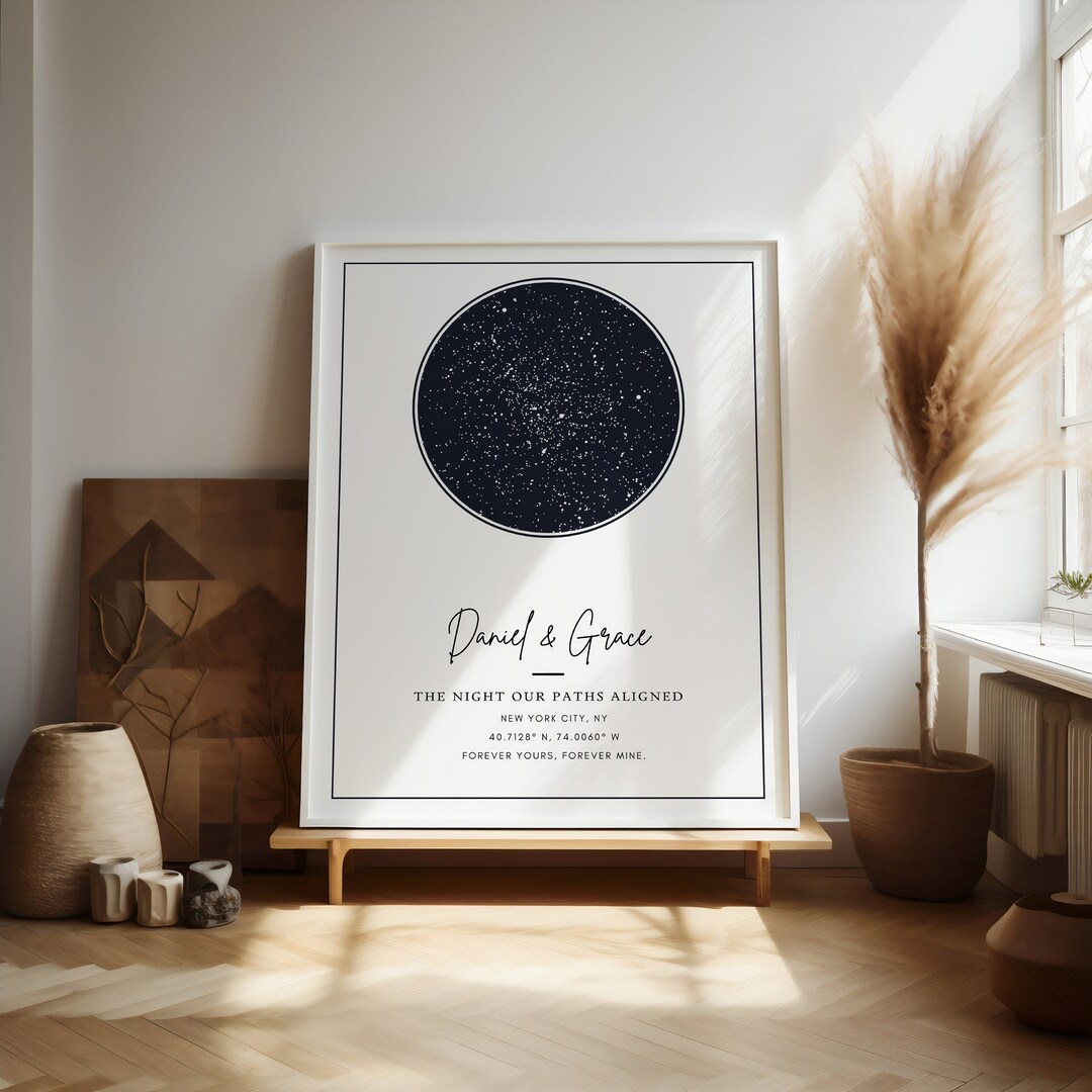 Custom Star Map Poster Digital File - Personalized Night Sky Print for ...