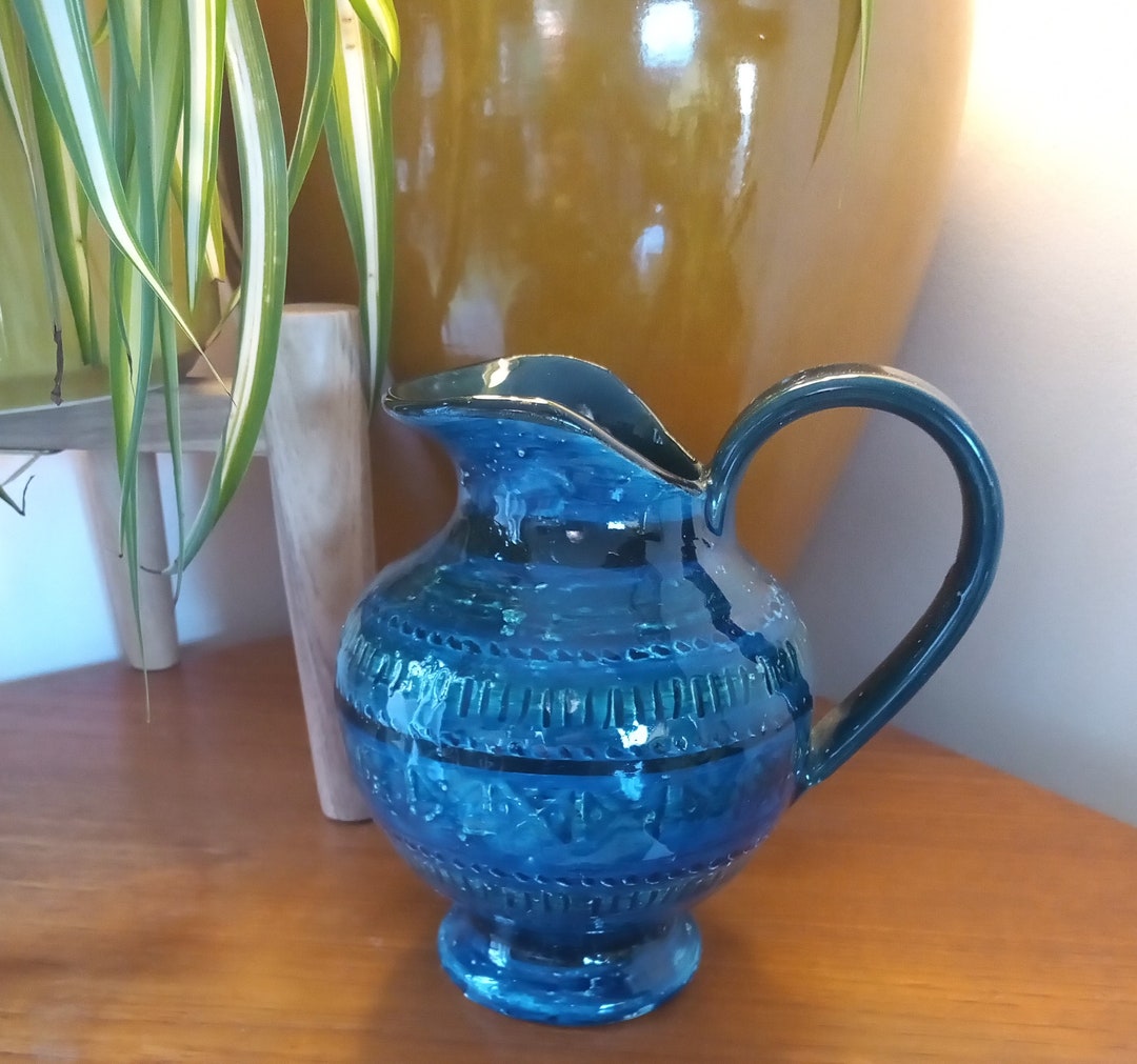 1960s Turquoise Bitossi Jug Designed by Aldo Londi - Etsy