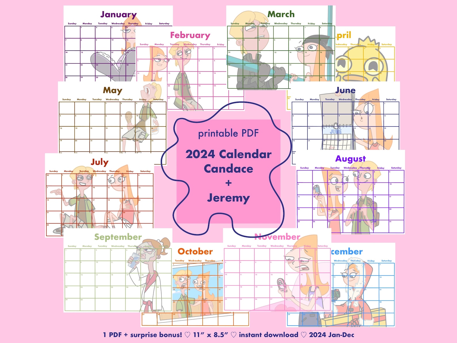 2024 Printable Calendar Candace and Jeremy, Printable Calendars ...