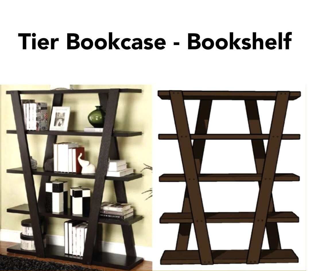 DIY Tiered Bookcase Plans Create a Custom Multi-level Bookshelf for ...