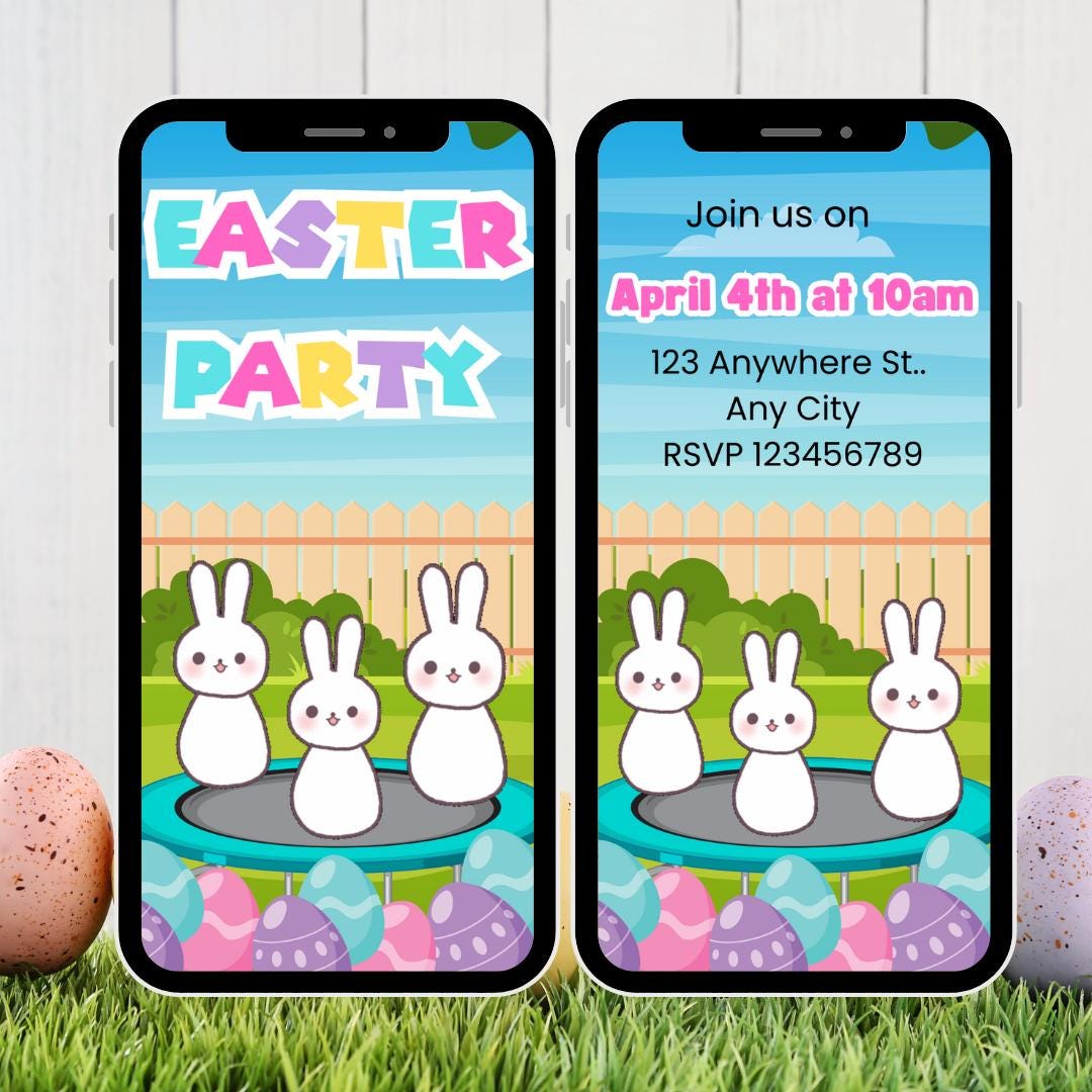 Digital Easter Egg Hunt Invitation, Editable Colorful Easter Party ...