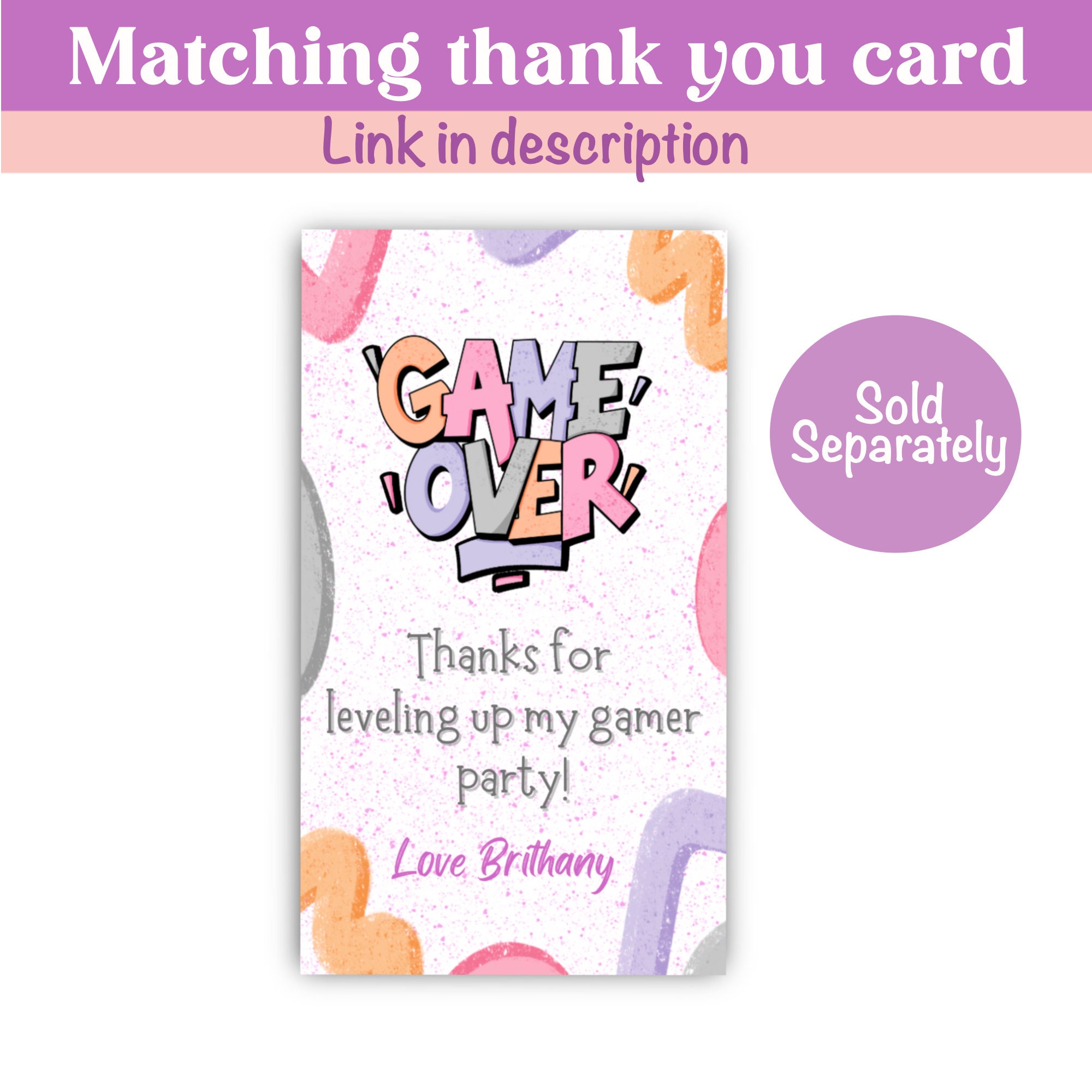 Gamer Birthday Invitation for Girl Printable & Editable Birthday ...