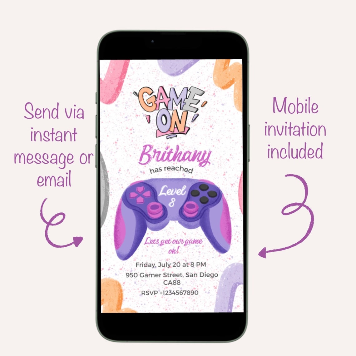Gamer Birthday Invitation for Girl Printable & Editable Birthday ...