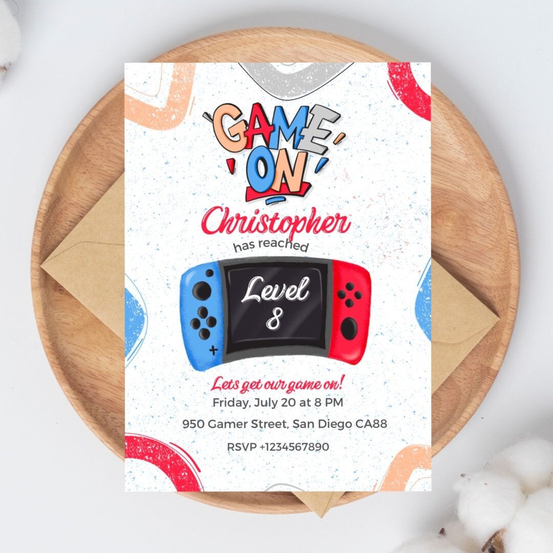 Gamer Birthday Invitation for Boy Printable & Editable Birthday ...