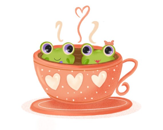 Cute Cartoon Frogs & Toads Valentines Day, Clipart Valentines Day ...