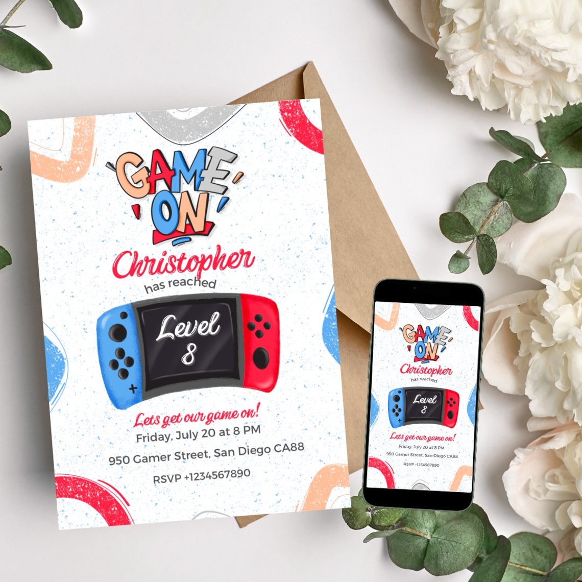 Gamer Birthday Invitation for Boy Printable & Editable Birthday ...