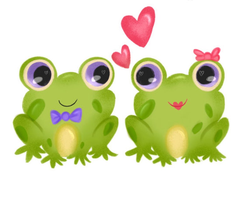 Cute Cartoon Frogs & Toads Valentines Day, Clipart Valentines Day ...