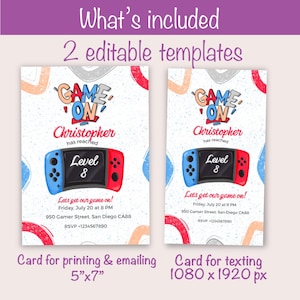 Gamer Birthday Invitation for Boy Printable & Editable Birthday ...