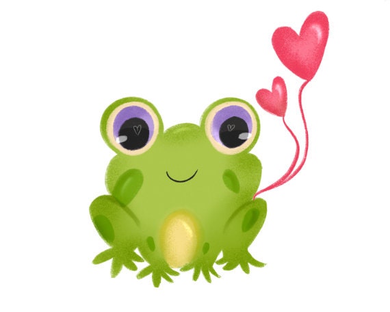 Cute Cartoon Frogs & Toads Valentines Day, Clipart Valentines Day ...