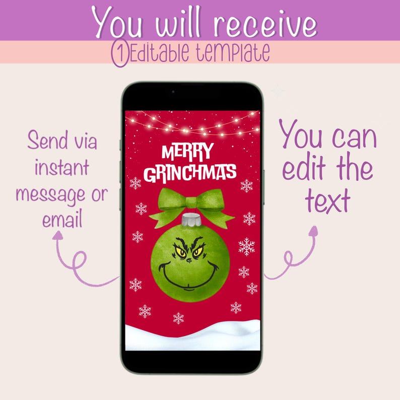 Grinch Invitation Invite Animated Christmas Party Invitation Animated ...