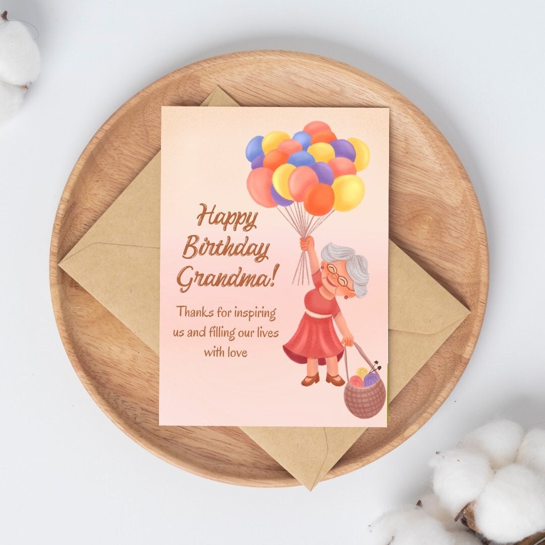 Birthday Card for Grandma, Grandmother, Happy Birthday Grandma ...