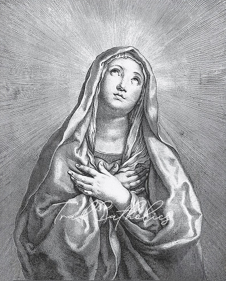Vintage Our Lady, Mary Printable Wall Art, Catholic Art for Home ...