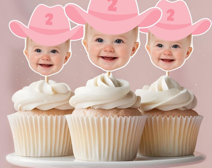 Custom Face Cupcake Toppers | Any Age Face Toppers | First Birthday ...