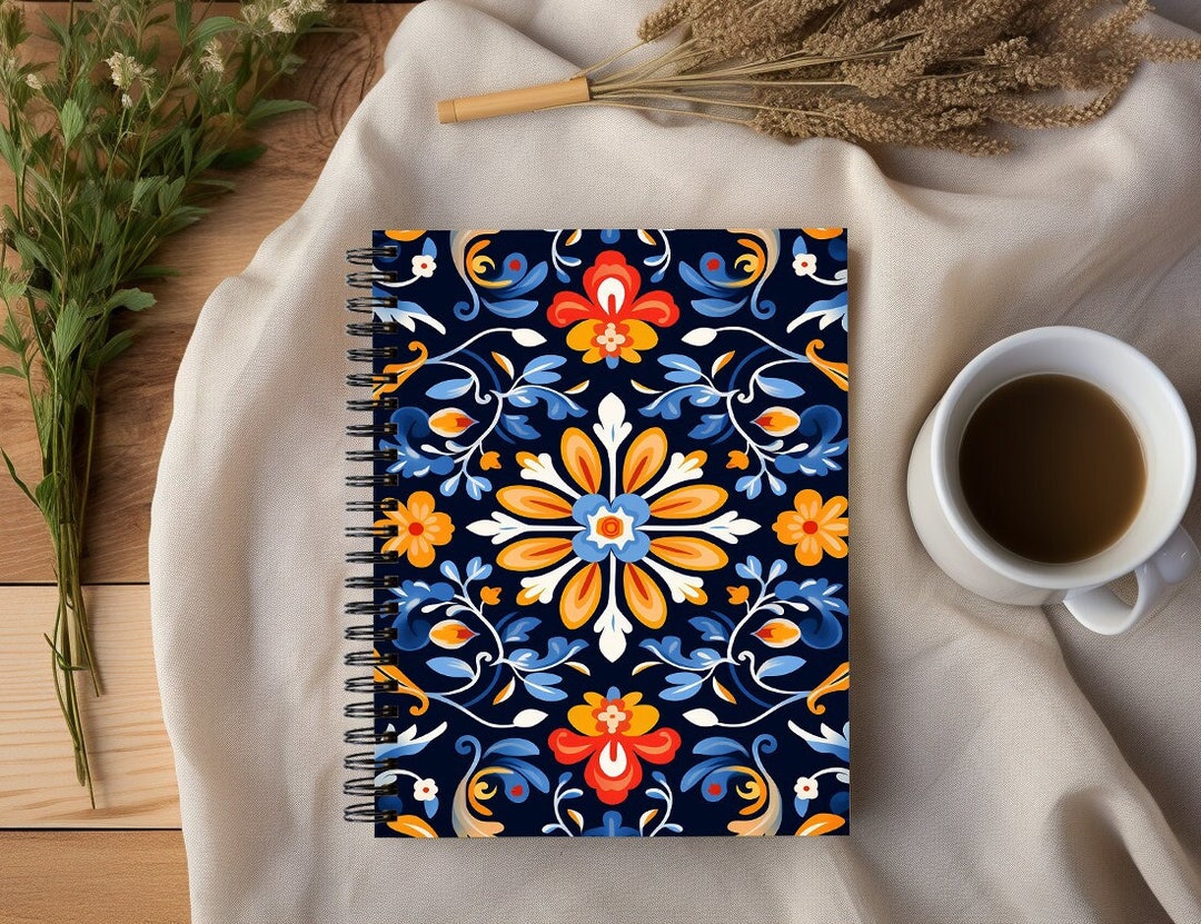 Talavera Print Spiral Journal Sublimation | Mexican Floral | Talavera ...