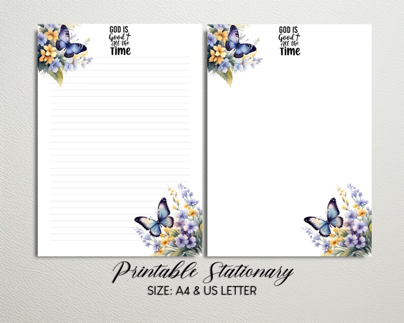 Bible Verse Printable Stationery Set With Envelopes Lined Unlined ...