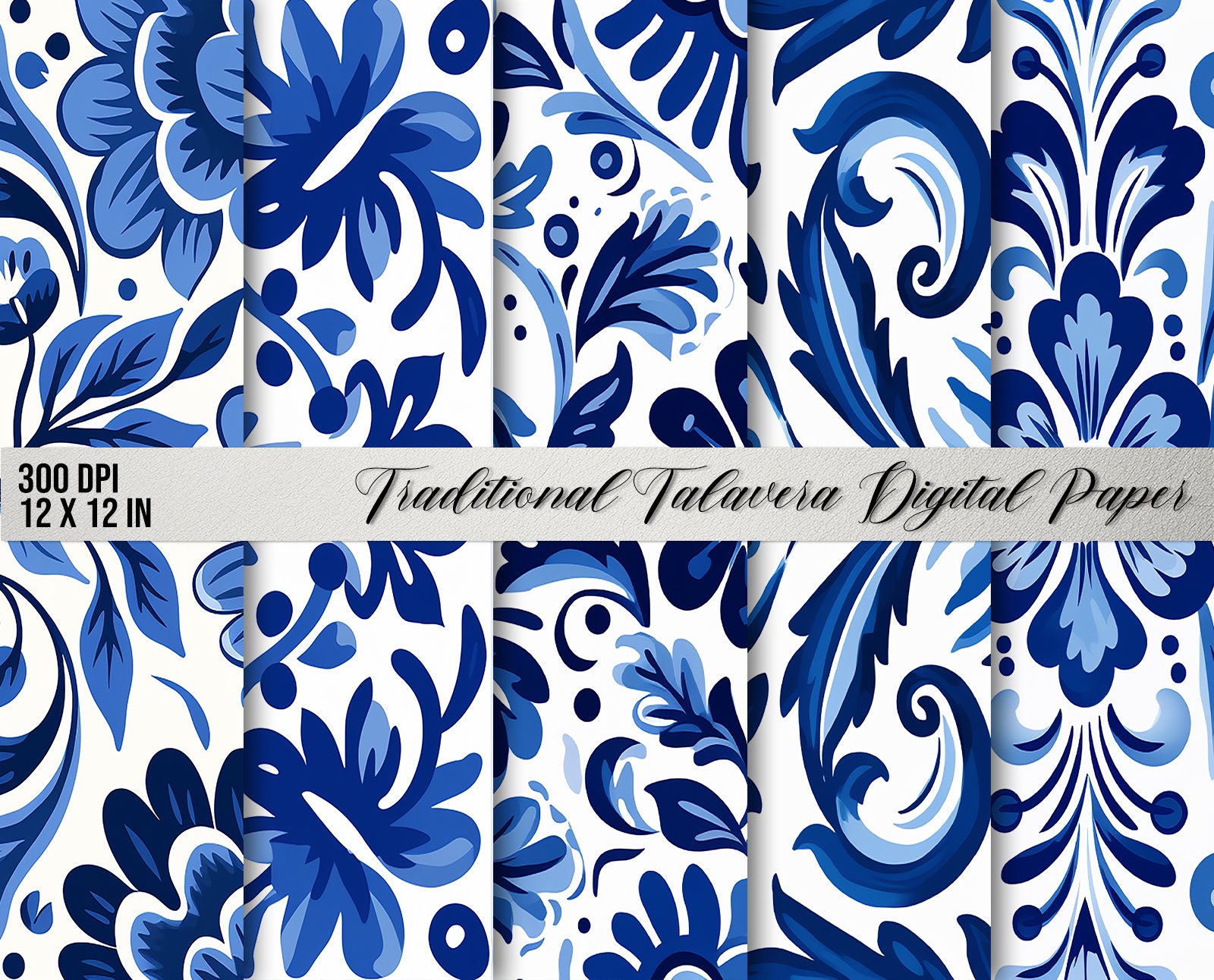 Talavera Inspired Tile | Seamless Digital Paper | 8 Designs | Mexican ...