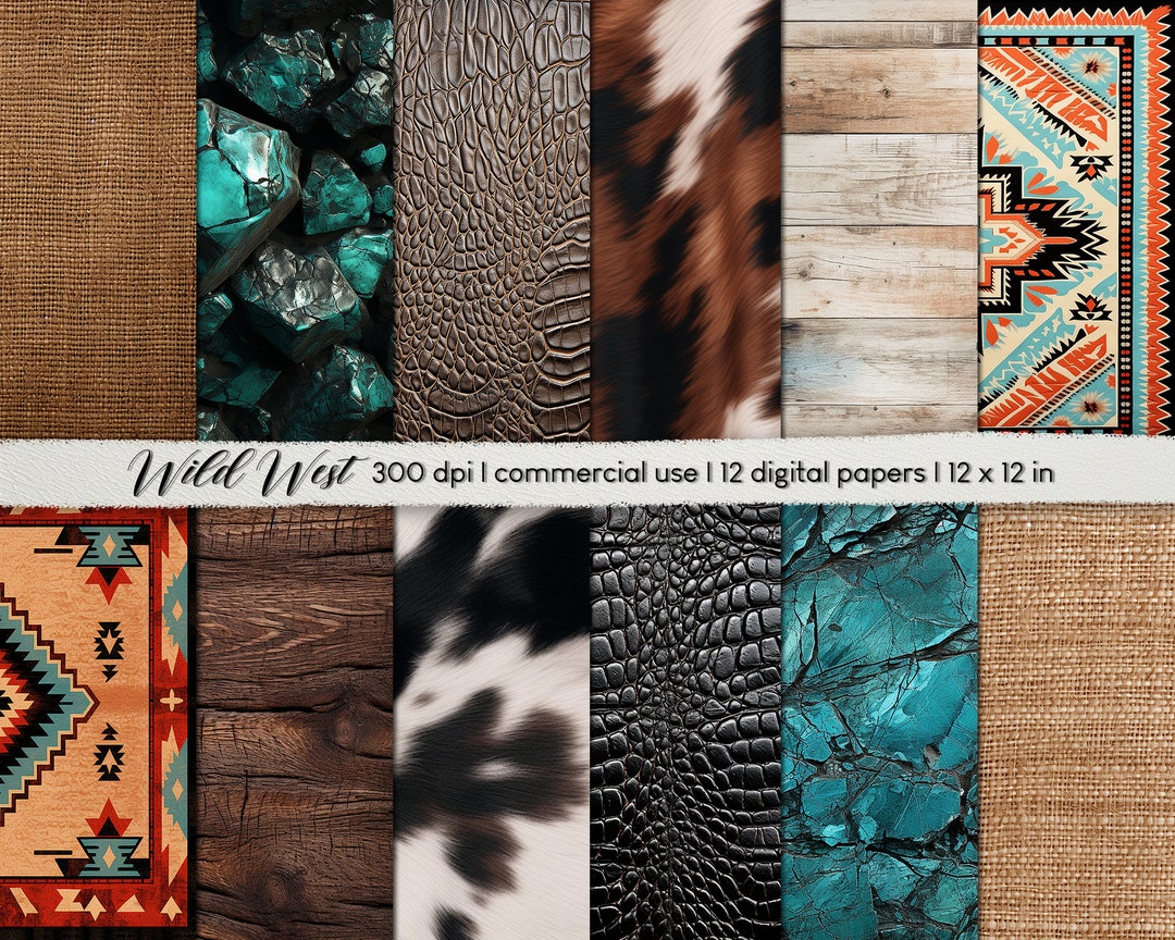 Western Textures Digital Paper | Seamless Cowboy Texture Patterns ...
