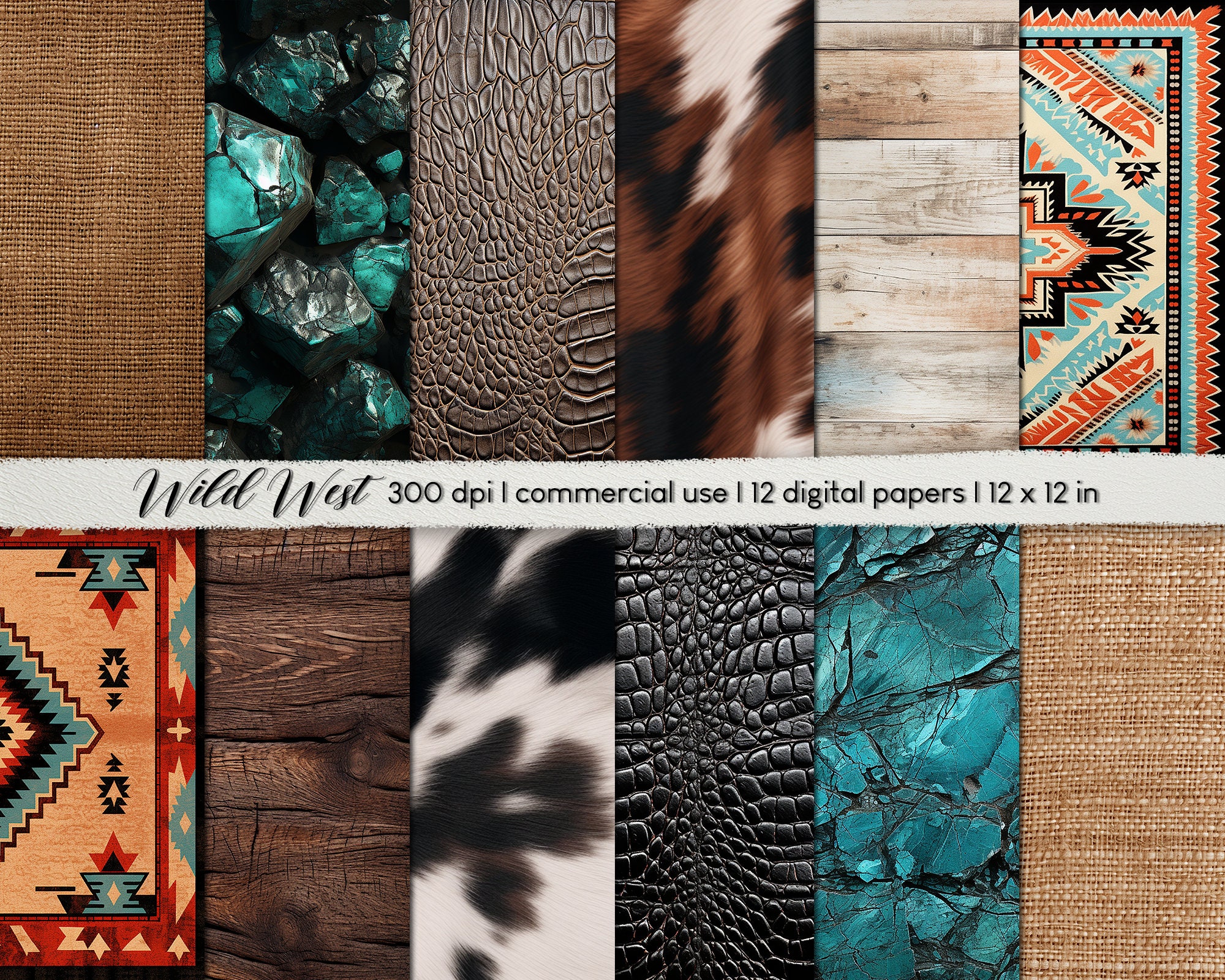 Western Textures Digital Paper | Seamless Cowboy Texture Patterns ...