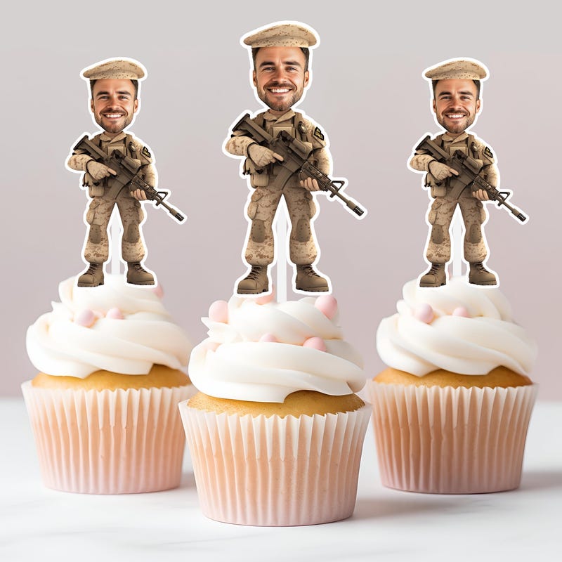 Army Cupcake Toppers - Etsy