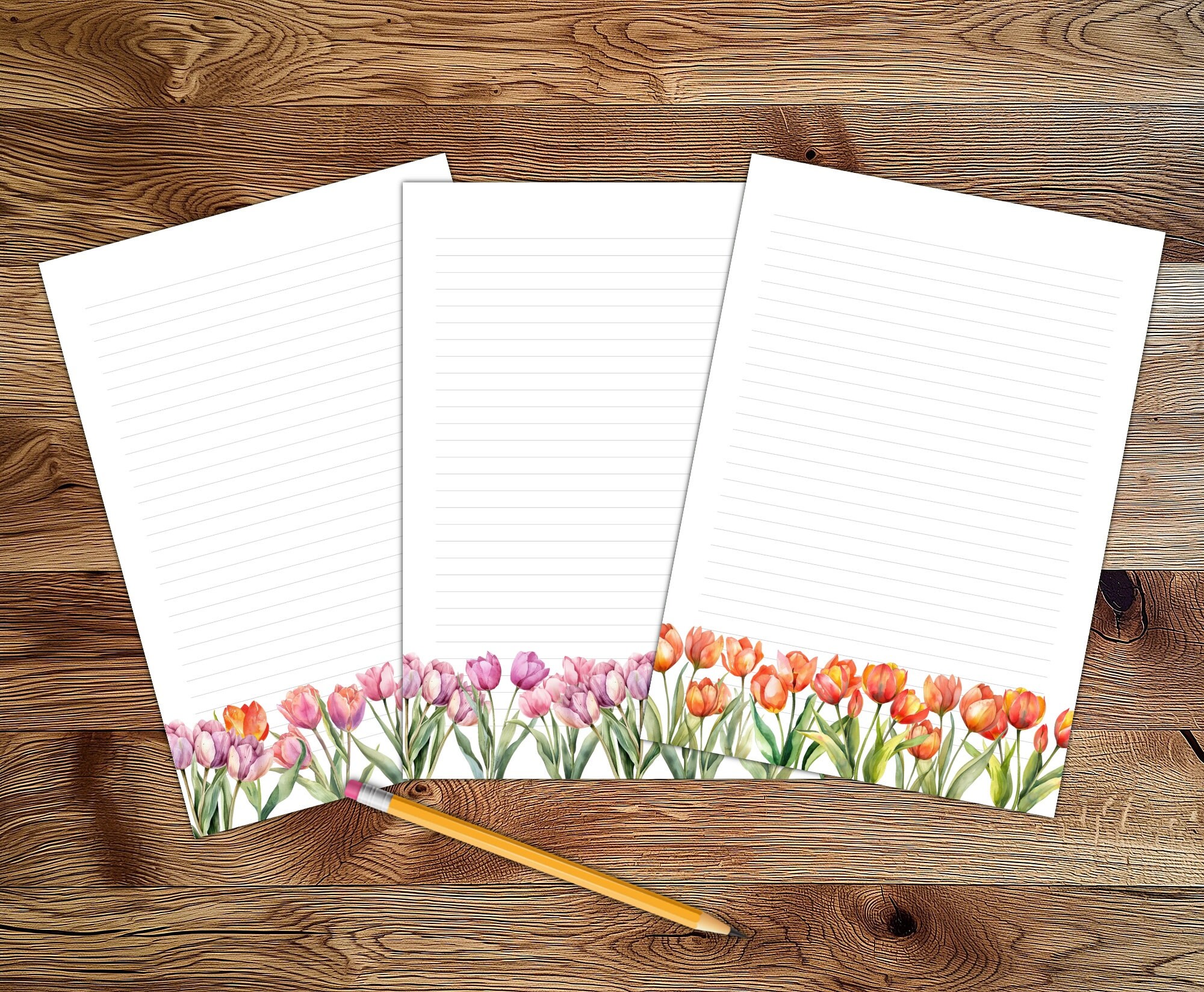 Tulip Printable Stationery Bundle Lined Unlined Digital Writing Paper ...
