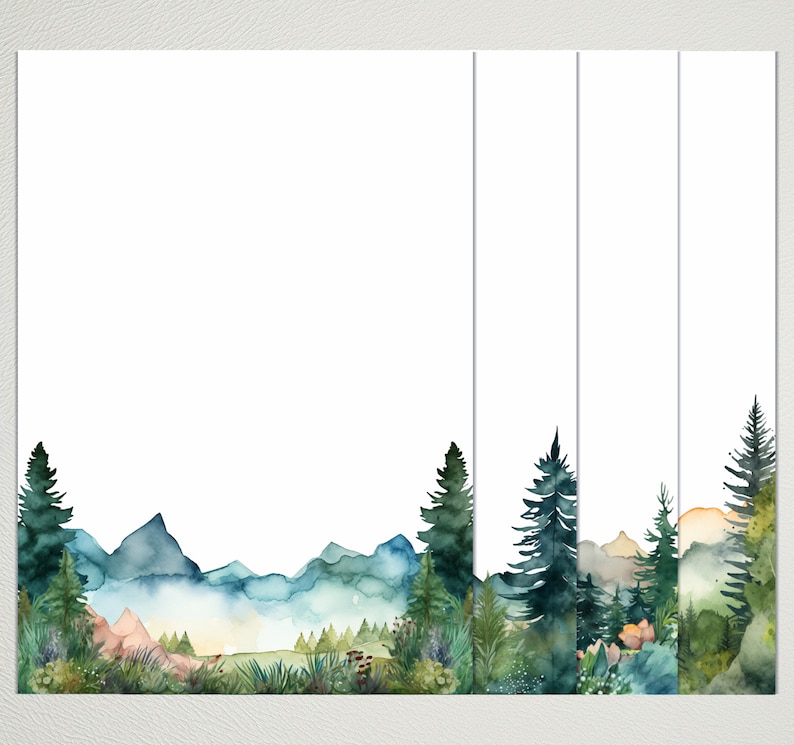 Mountainside Printable Stationery Bundle | Lined Unlined Digital ...