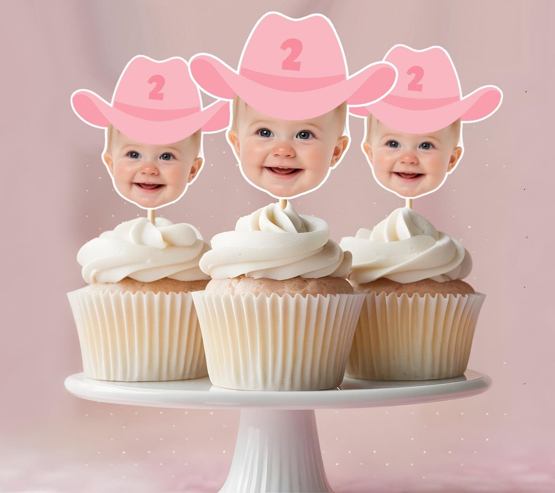 Custom Face Cupcake Toppers | Any Age Face Toppers | First Birthday ...