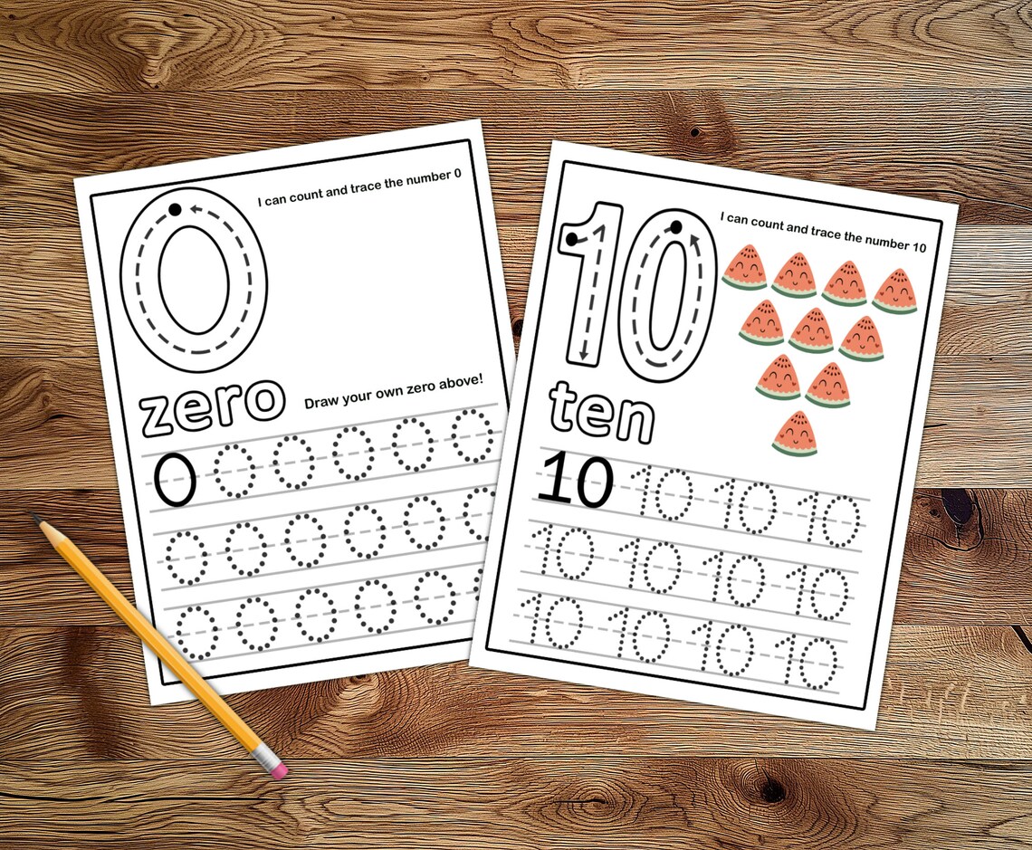 Pre-k and Preschool Number Tracing Numbers 1-10 Count the Fruit Instant ...