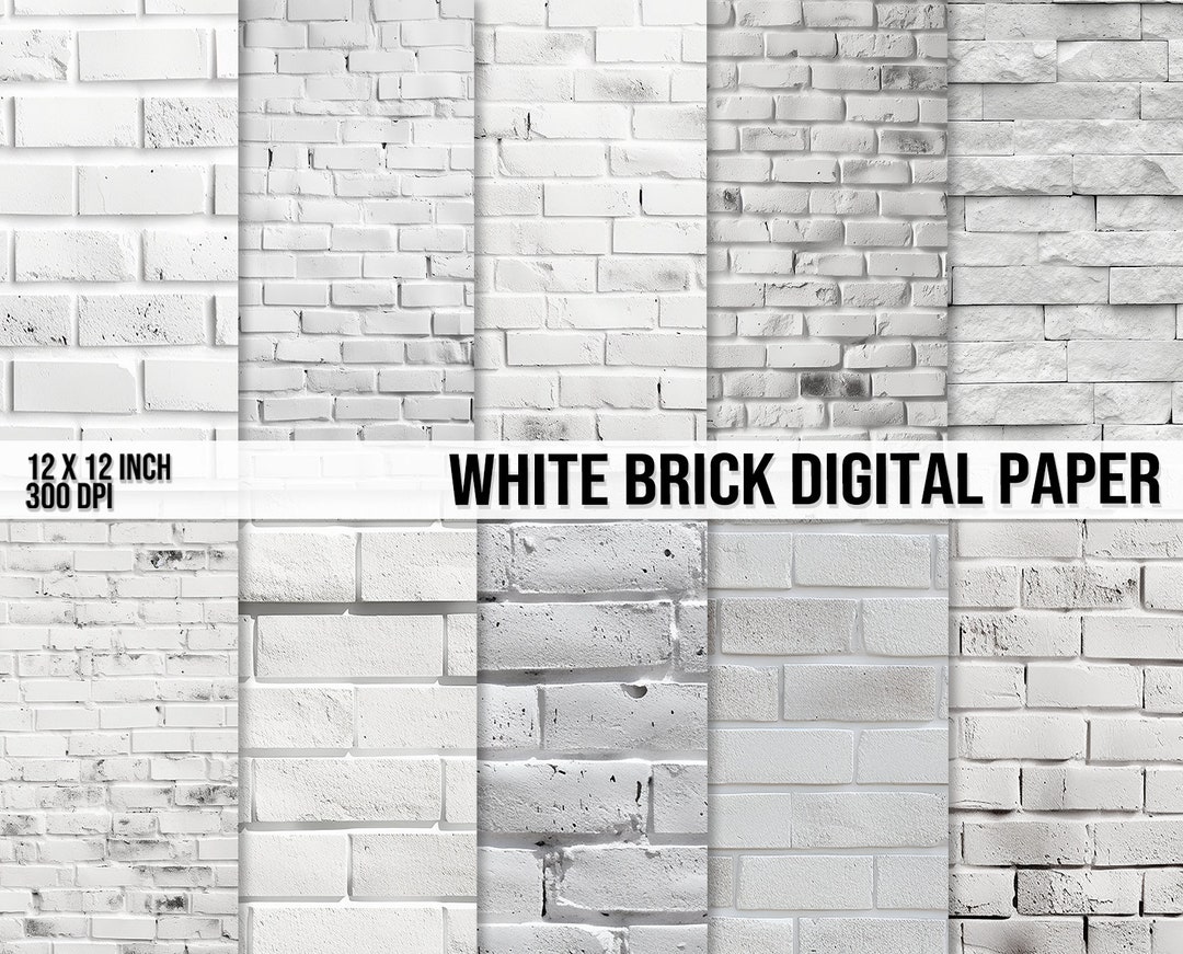 White Brick Digital Papers Brick Digital Paper 10 Designs Brick ...