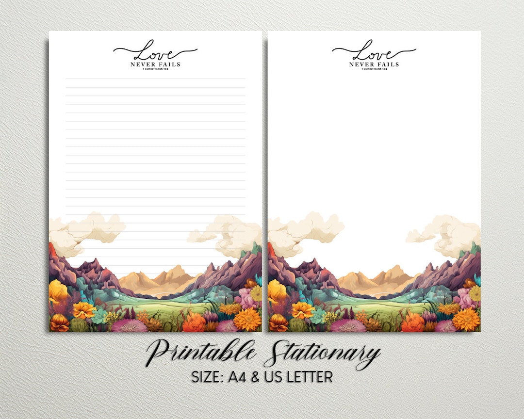 Bible Verse Printable Stationery Set With Envelopes Lined Unlined ...