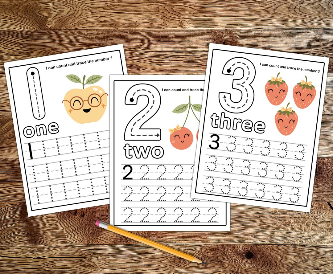 Pre-k and Preschool Number Tracing Numbers 1-10 Count the Fruit Instant ...