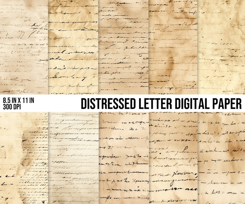 Printable Handwriting Textures Vintage Rustic Backgrounds Printable for ...